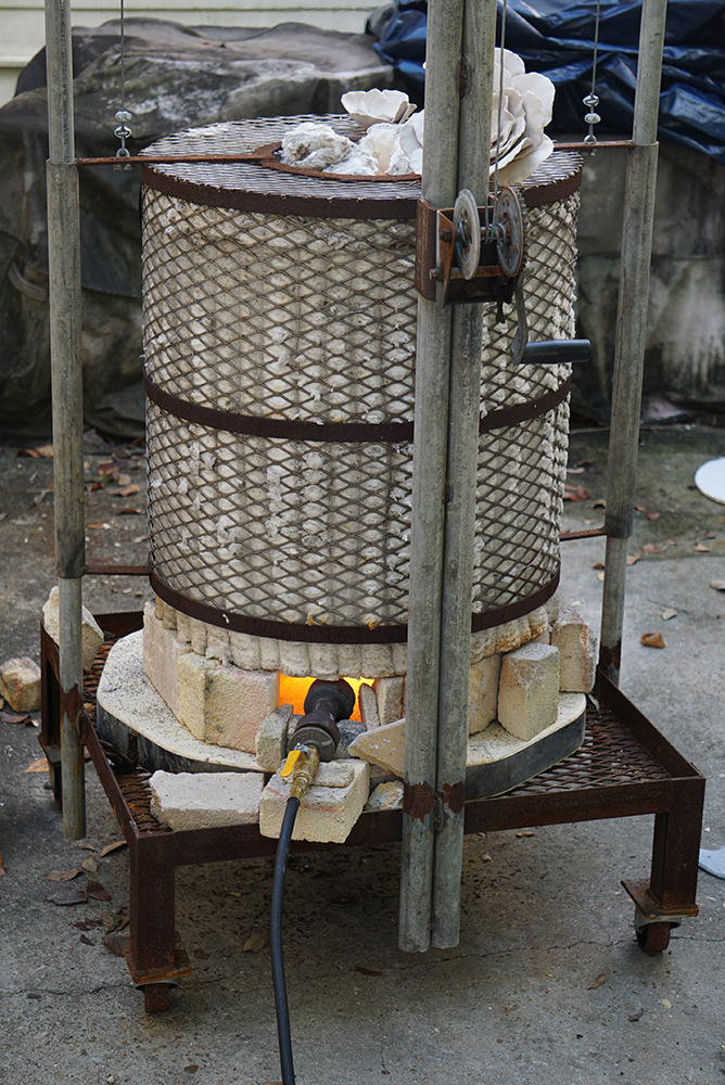 The raku kiln in action!